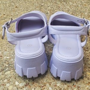 Shoes | Purple Pastel Flange Platform Sandals Womens 8 | Poshmark